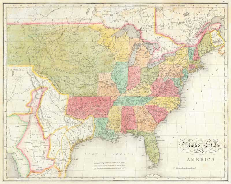 HISTORICAL MAP OF UNITED STATES OF AMERICA 1822 - POSTER - KRUGERS ...
