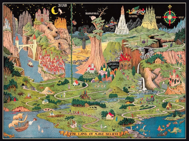 HISTORICAL MAP OF LAND OF MAKE BELIEVE - POSTER - KRUGERS POSTERS - THE ...