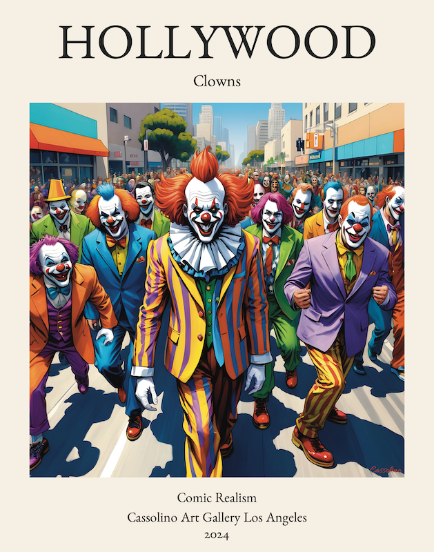 HOLLYWOOD - CLOWNS - COMIC REALISM - CASSOLINO - KRUGERS POSTERS - KRUGERS POSTERS - THE MOST ...