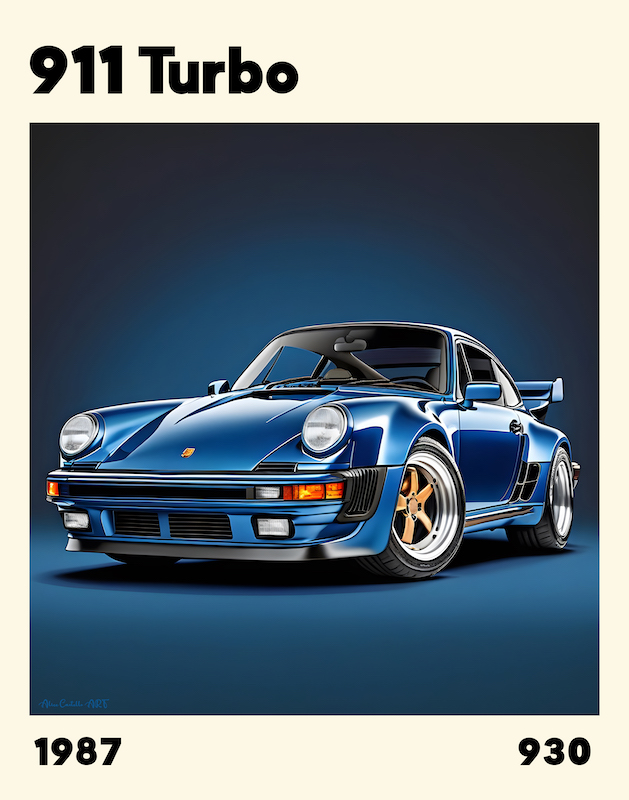 PORSCHE 911 TURBO 1987 930 - POSTER - by Alice Castello - KRUGERS ...