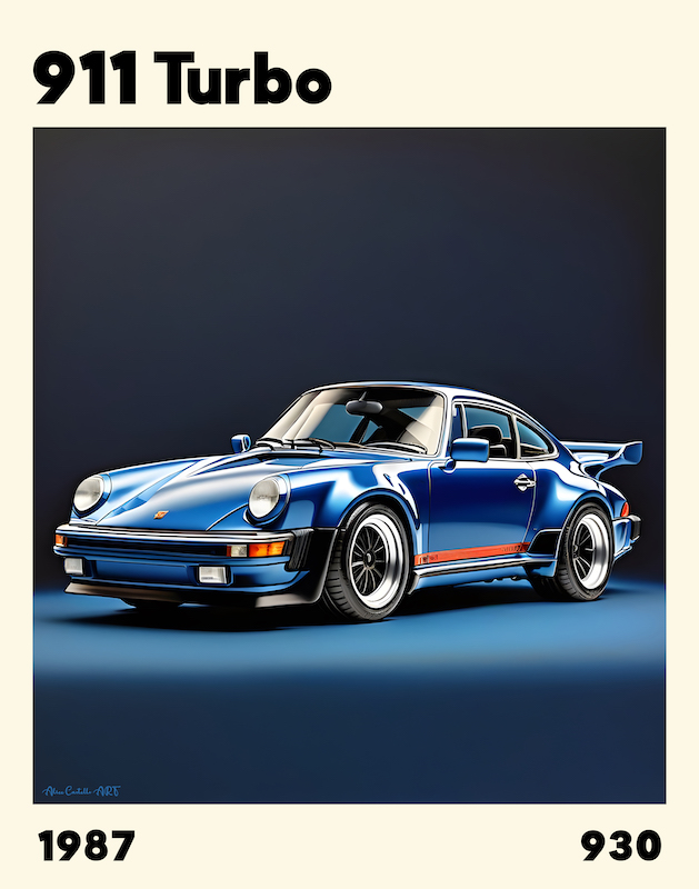 PORSCHE 911 TURBO 1987 930 - POSTER - by Alice Castello - KRUGERS ...
