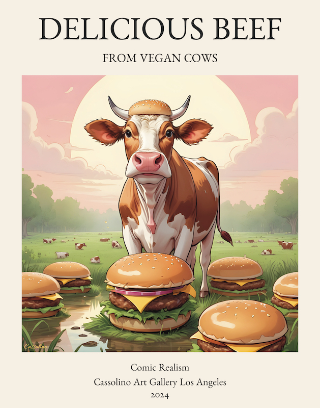 DELICIOUS BEEF - VEGAN - COMIC REALISM - CASSOLINO - KRUGERS POSTERS ...