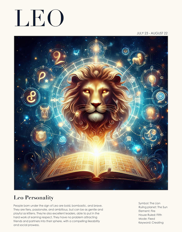 LEO ZODIAC - POSTER - CASSOLINO - KRUGERS POSTERS - THE MOST POPULAR ...